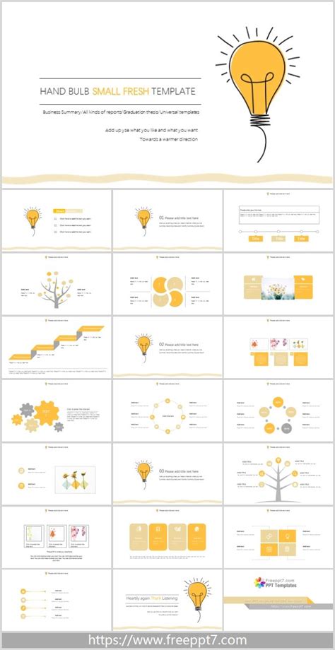 Simple Hand Drawn Light Bulb Dynamics PowerPoint Template Presentation Design Powerpoint