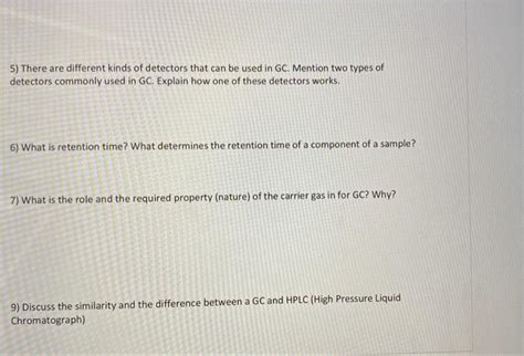 Solved 5 There Are Different Kinds Of Detectors That Can Be