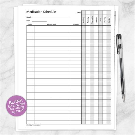 Free Medication Calendar Template For Easy Medication Management