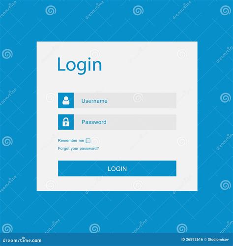 Vector Login Interface Username And Password Stock Vector