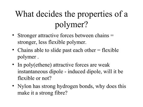 The Structure And Properties Of Polymers Ppt