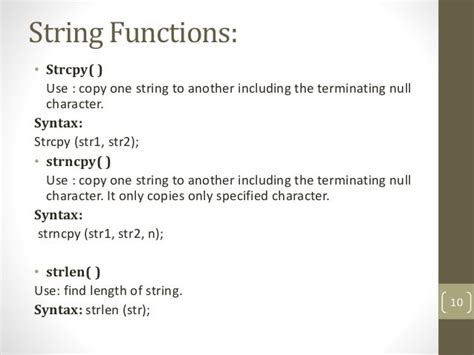 String Handling