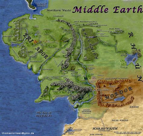 Lord Of The Rings Map Middle Earth Map