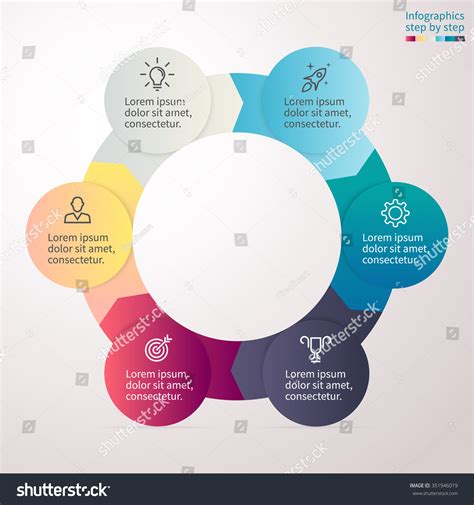 Circular Infographics Colored Sections Chart Diagram Stock Vector Royalty Free