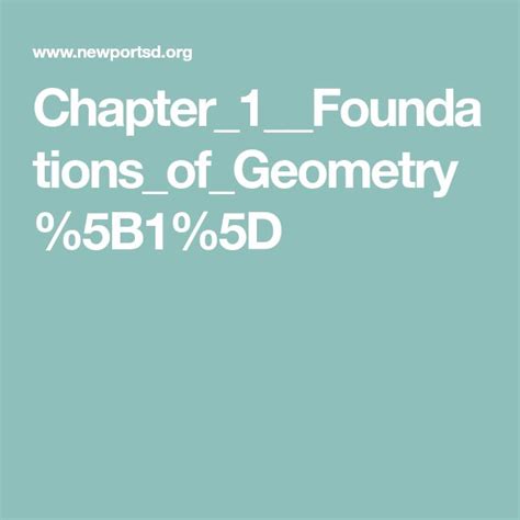 Chapter Foundations Of Geometry B D Chapter Foundation Geometry