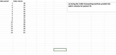 SOLVED Use The Time Series Learning Activity Excel Document Under