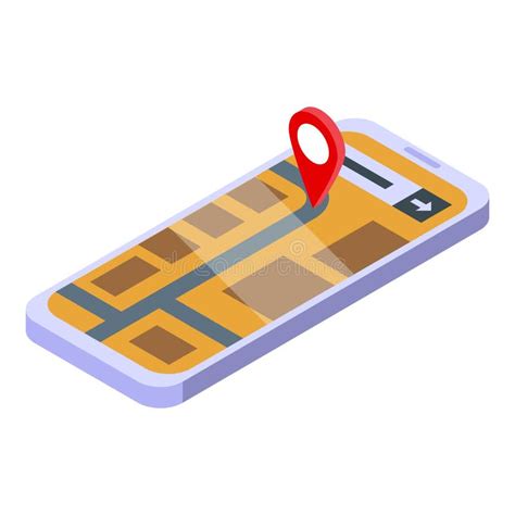 smartphone showing city map with gps pin pointing location stock vector