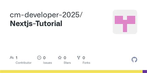 Github Cm Developer 2025nextjs Tutorial