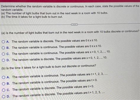 Answered Determine Whether The Random Variable Is Discrete Or Kunduz