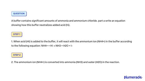 Solved A Buffer Contains Significant Amounts Of Ammonia And Ammonium Chloride Part A Write An