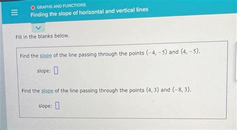 Solved Ographs And Functions Finding The Slope Of