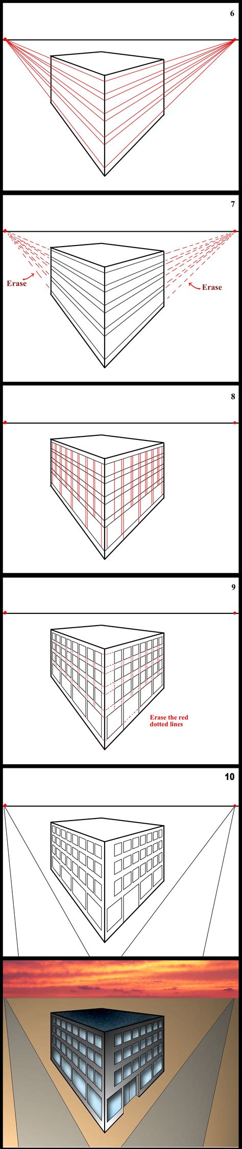 2 Point Perspective Drawing Step By Step