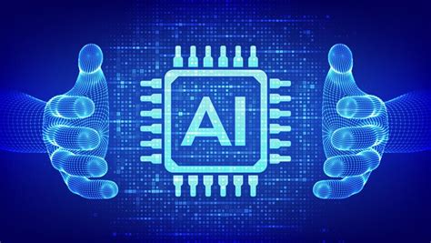Premium Vector Ai Artificial Intelligence Ai Icon Made With Binary Code In Wireframe Hands