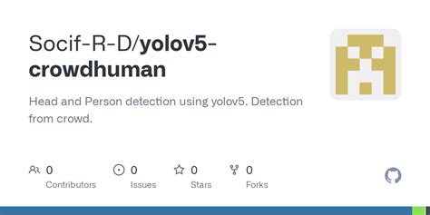 github socif r d yolov5 crowdhuman head and person detection using