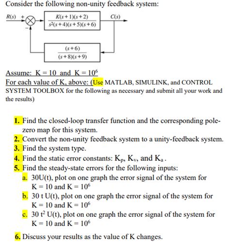 Solved Consider The Following Non Unity Feedback System Chegg