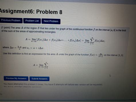 Solved Assignment6 Problem 8 Previous Problem Problem List