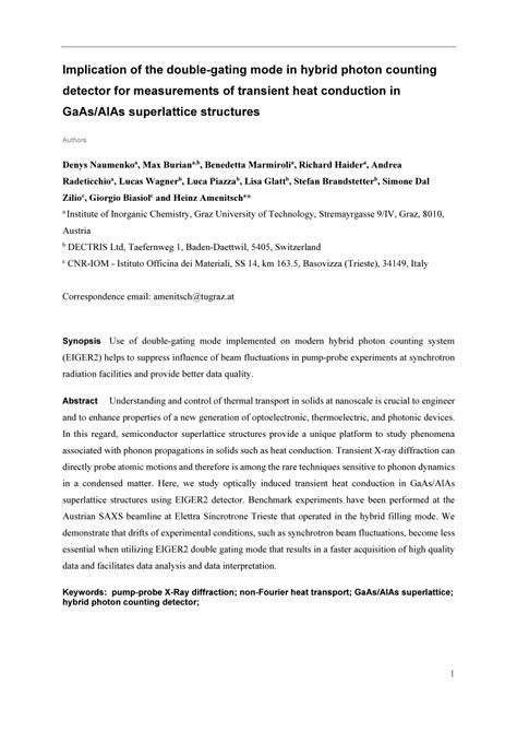 Pdf Implication Of The Double Gating Mode In Hybrid Photon Counting Detector For Measurements