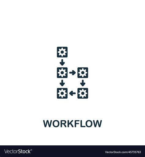 Workflow Icon Monochrome Simple Sign From Vector Image