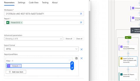 export to file power bi filter as variable not wor power platform