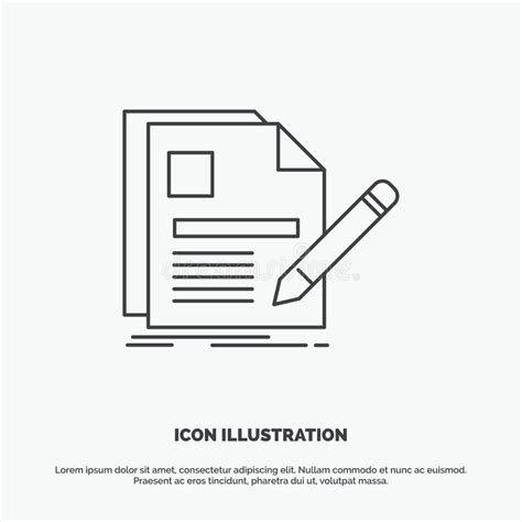 Document File Page Pen Resume Icon Line Vector Gray Symbol For Ui And Ux Website Or Mobile