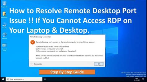 How To Resolve Remote Desktop Port Error If You Cannot Access RDP On Your Laptop Desktop