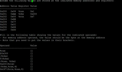 Solved Assume The Following Values Are Stored At The Chegg