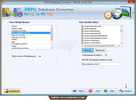 Mysql To Mssql Database Converter Software Screenshots Db Migration Program