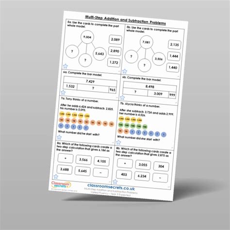 Year 5 Multi Step Addition And Subtraction Problems Homework Resource Classroom Secrets