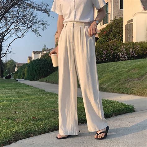 린넨여름슬랙스 뒷밴딩 핀턱 린넨 슬랙스 와이드팬츠여름바지썸머시원한ykk기장별 에이블리