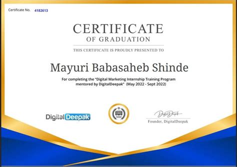 Certificate Of Completion Of Digital Marketing Course Freelancer