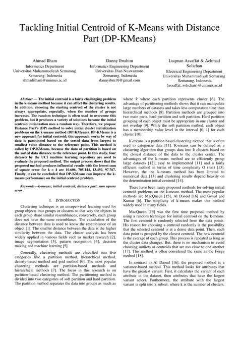 PDF Tackling Initial Centroid Of K Means With Distance Part DP KMeans