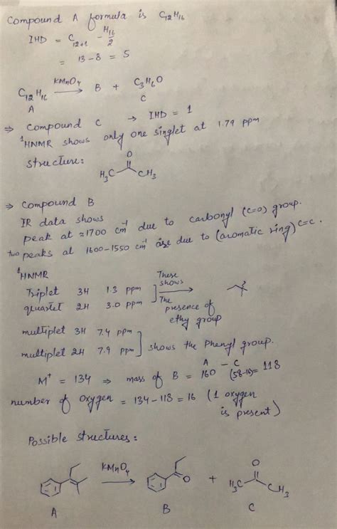[solved] Compound A C12h16 Reacts With Acidic Kmno4 To Afford Two Course Hero