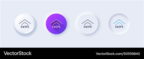 Swipe Up Line Icon Scrolling Arrow Sign Landing Vector Image