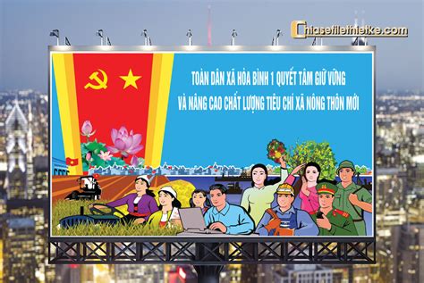 File Thiết Kế Corel Tranh Cổ động Tuyên Truyền Nông Thôn Mới 001