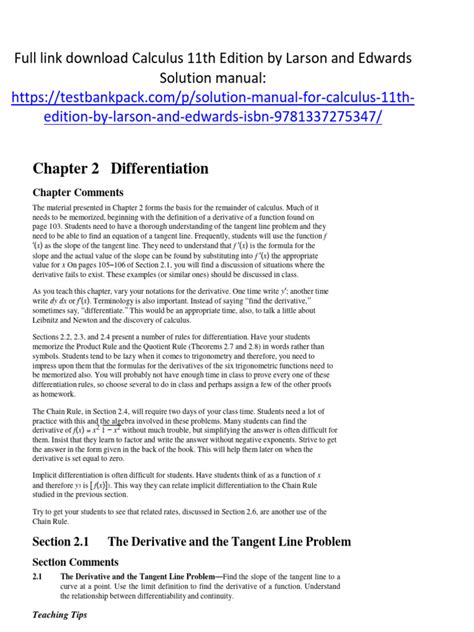 Solution Manual For Calculus 11th Edition By Larson And Edwards Isbn 9781337275347 Pdf