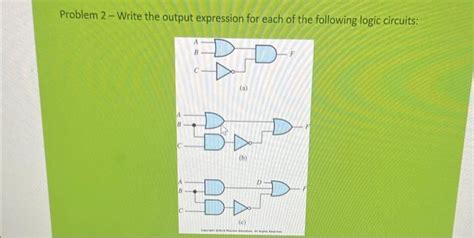Solved Problem Write The Output Expression For Each Of Chegg Com