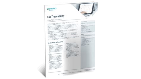 Lot Traceability Traceability System Erp System Infographic Syspro