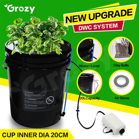 New Grozy 20l Dwc Growing System Deep Water Culture Hydroponics Grow B Grozy