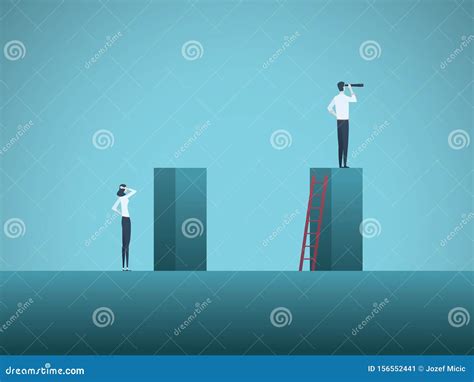 Inequality In Corporate Business Vector Concept With Businessman And