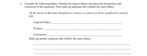 Solved 2 Consider The Following Fallacy Identify The