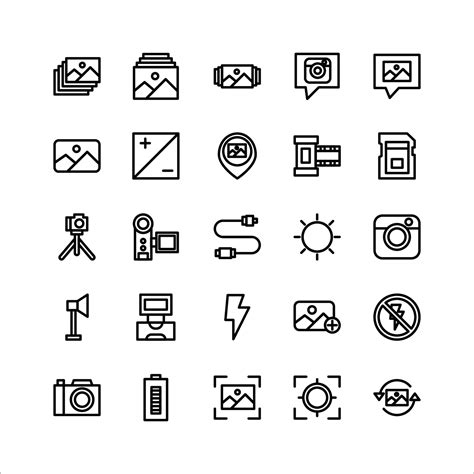 Photography Icon Set Vector Line For Website Mobile App Presentation Social Media 5993775