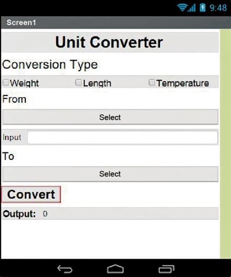 Building A Unit Conversion Android App In App Inventor 2