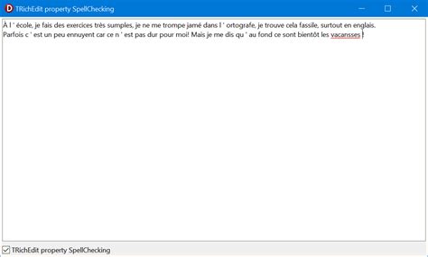 Trichedit Property Spellchecking Delphi 11 Composants Vcl Delphi