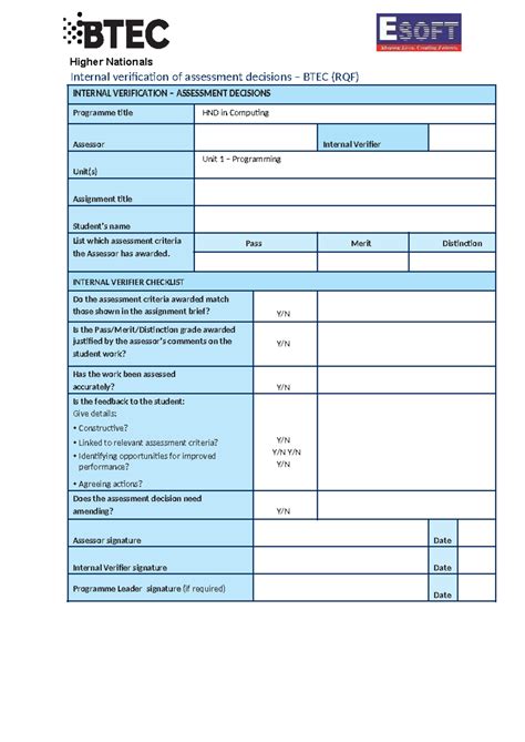 Programming Notes Higher Nationals Internal Verification Of
