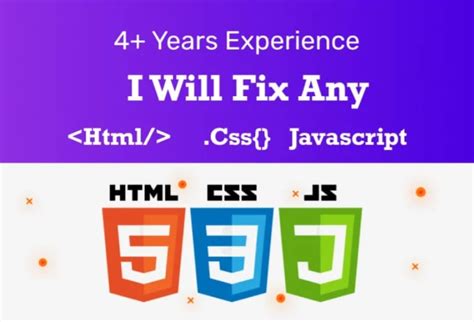 Edit Or Fix Any Html Css Bootstrap Javascript React Js Code Within 12