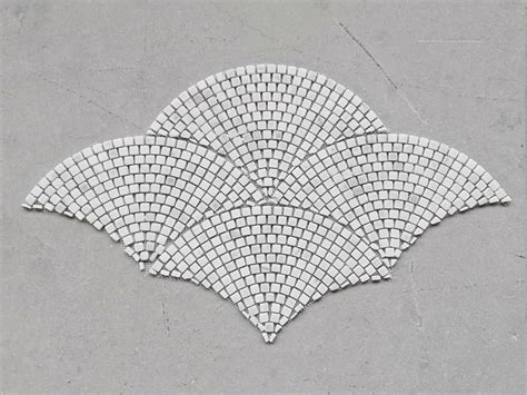 Calacatta Tumbled Marble Fan Scallop Mosaic Tiles Fast Delivery Starel Stones Mosaic Tiles