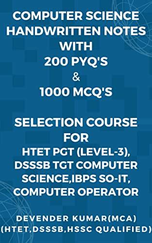 HTET PGT COMPUTER SCIENCE LEVEL COMPUTER SCIENCE HANDWRITTEN NOTES EBook Kumar Devender