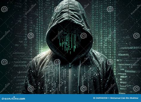 Conceptual Image Of A Hacker Wearing Hoodie Stock Illustration