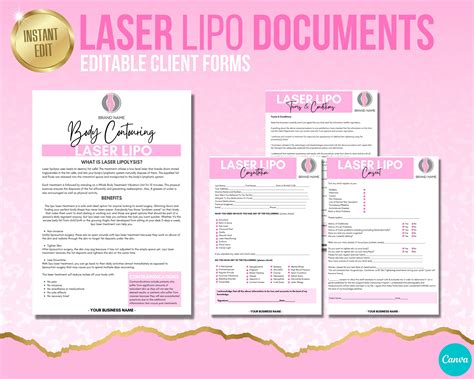 Laser Lipo Editable Consent Forms Bodyworkers Consent Sculpting Form