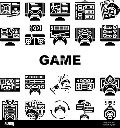 Game Development Software Icons Set Vector Stock Vector Image And Art Alamy